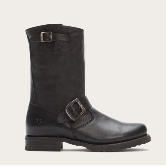 Frye | Shoes | Frye Veronica Short Black Buckle Boot Size 7 | Poshmark